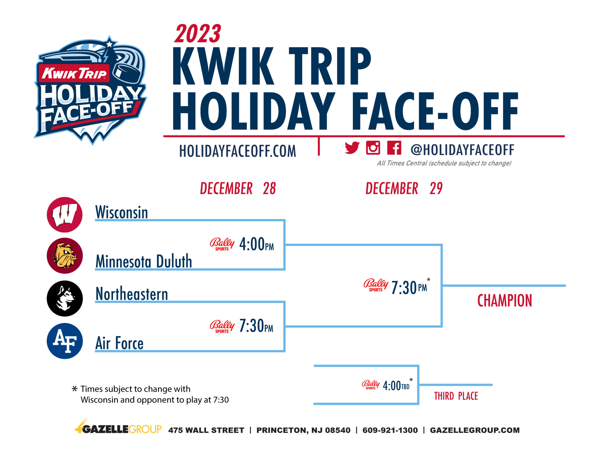 2023 Kwik trip Holiday Face-Off Bracket